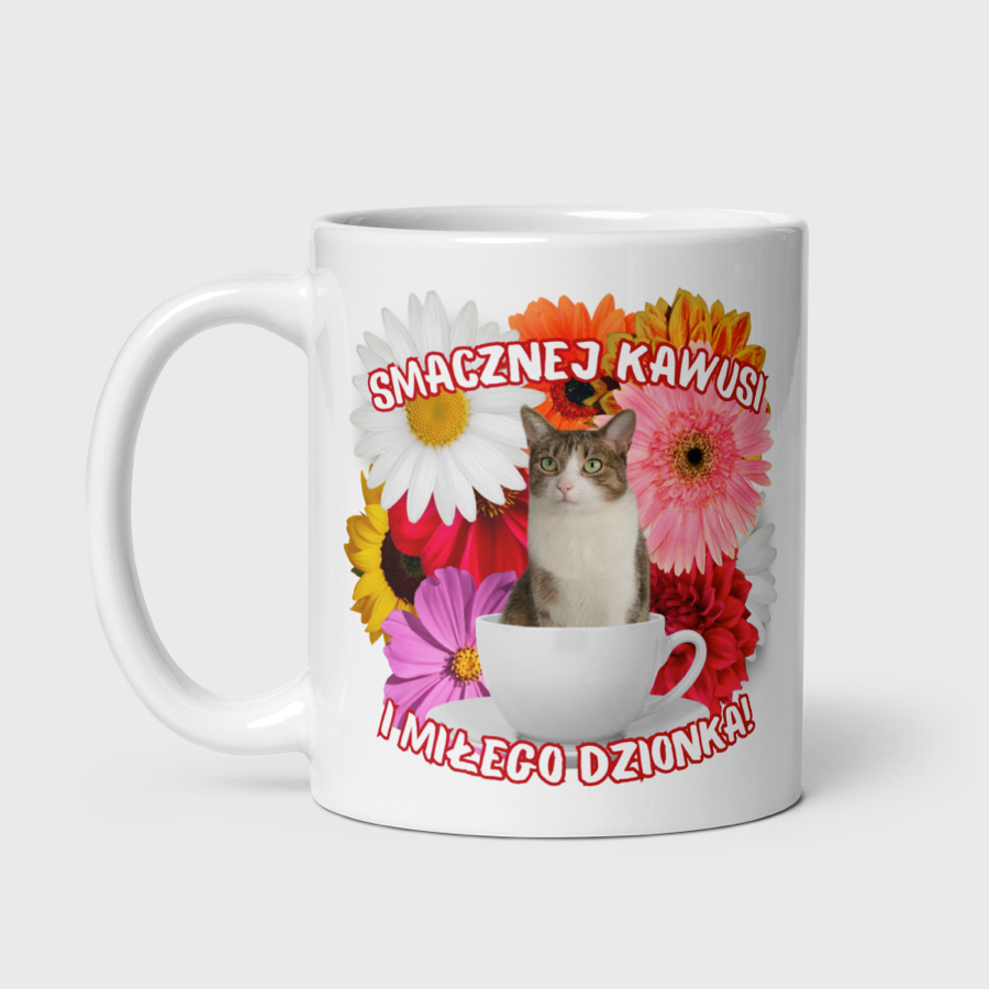 Kubek Smacznej kawusi i miłego dzionka (330 ml) – Patronite Sklep