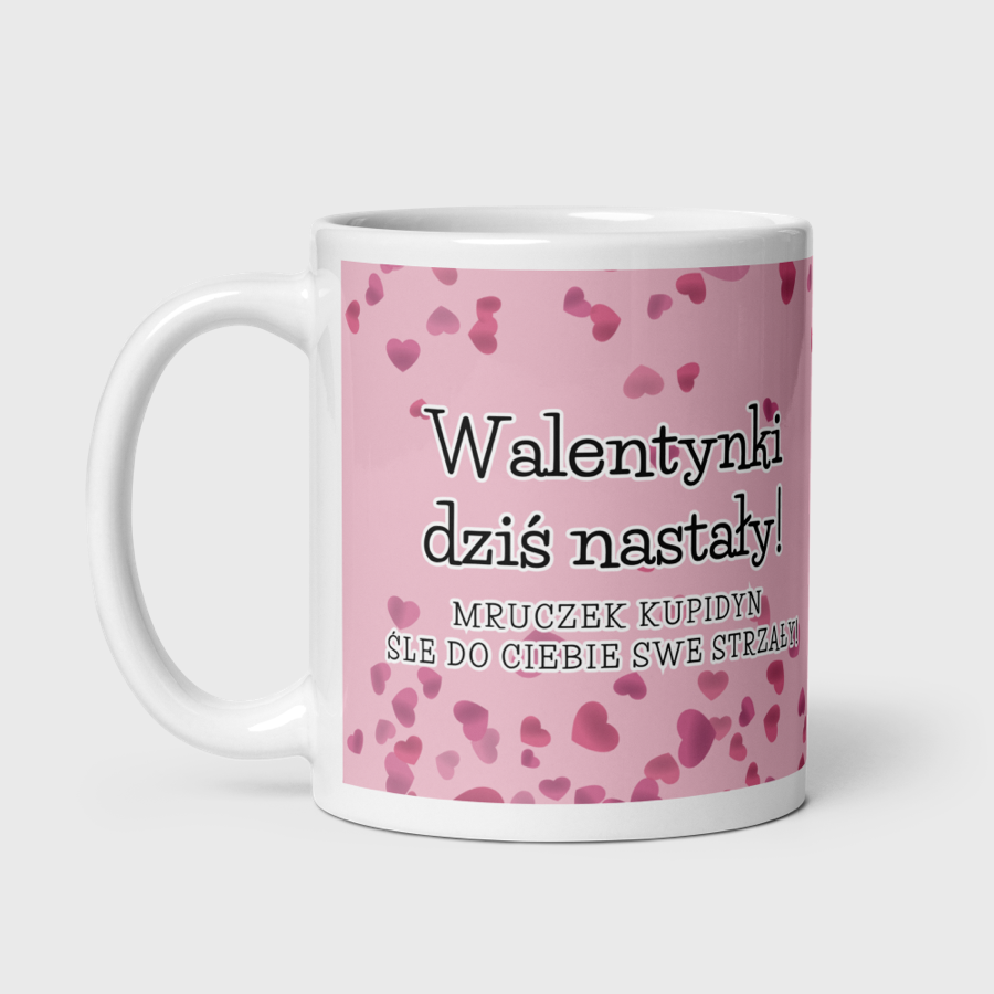Kubek walentynkowy Mruczek Kupidyn (330 ml) – Patronite Sklep